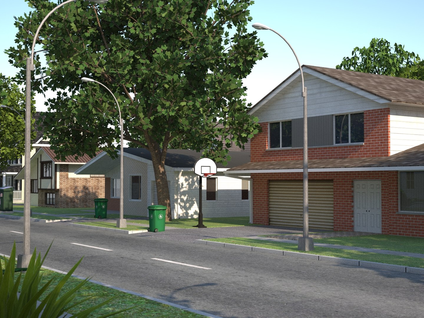 town suburb 3d max