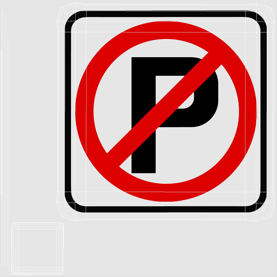 Standard No Parking Sign 3D Model - TurboSquid 2202624