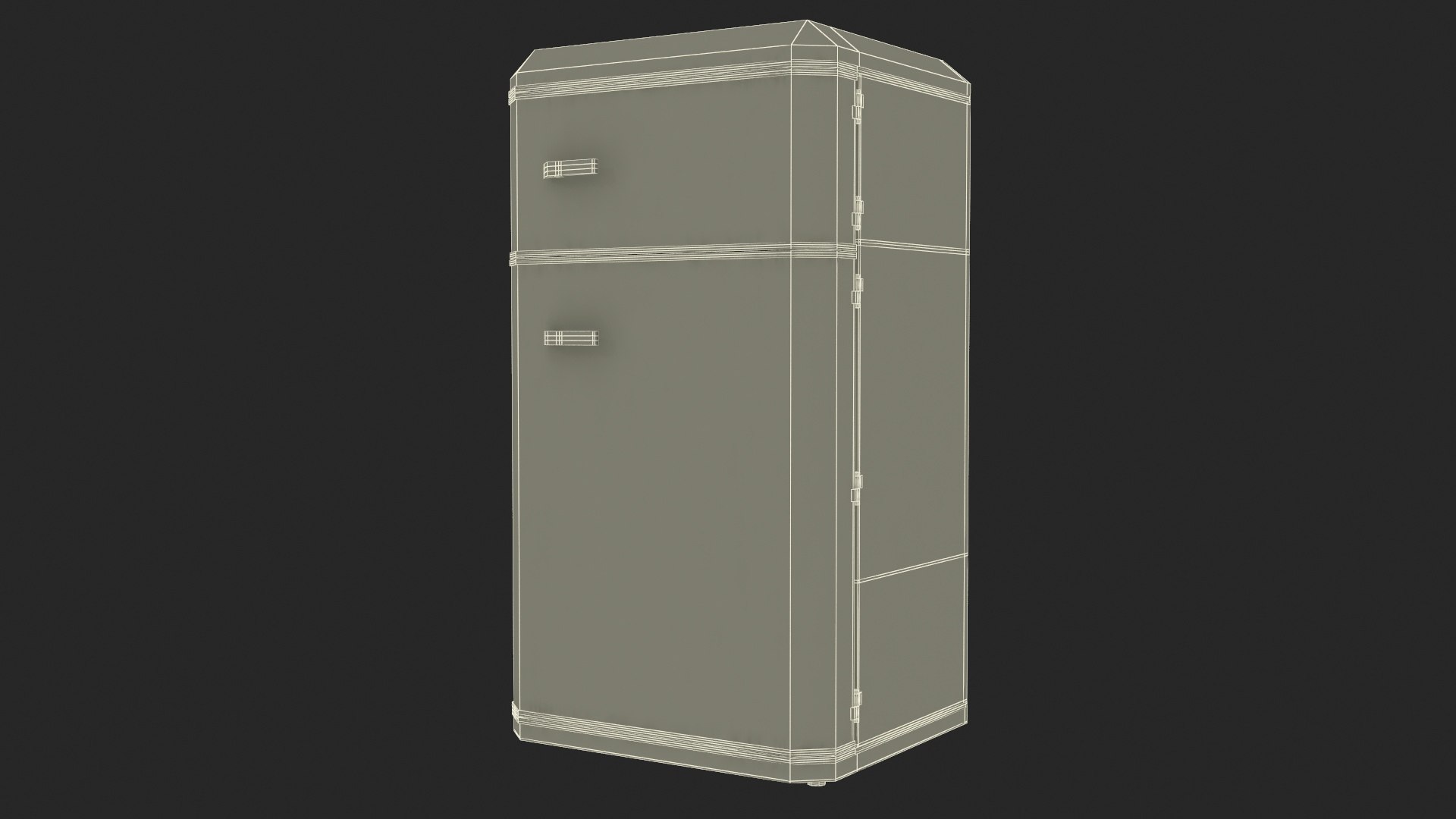 Retro Top Mount Fridge Freezer Black Model - TurboSquid 2153006