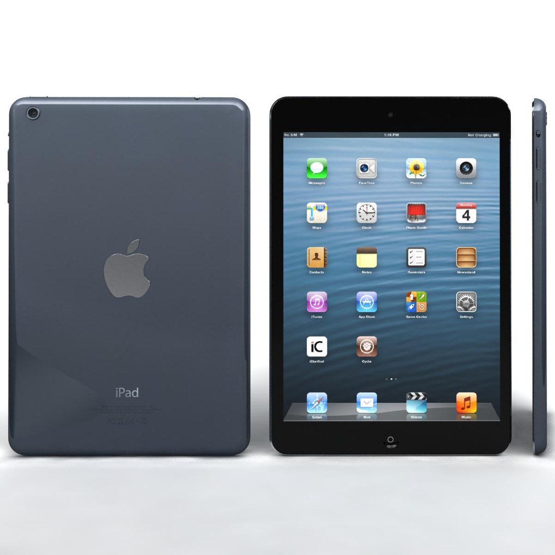 Apple Ipad Mini Blue 3d Model