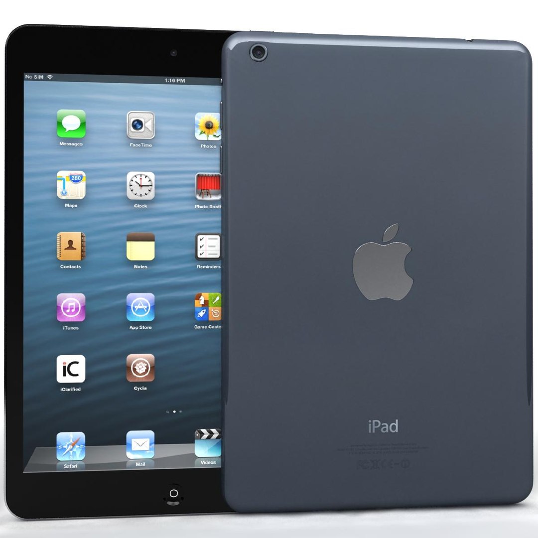 Apple Ipad Mini Blue 3d Model