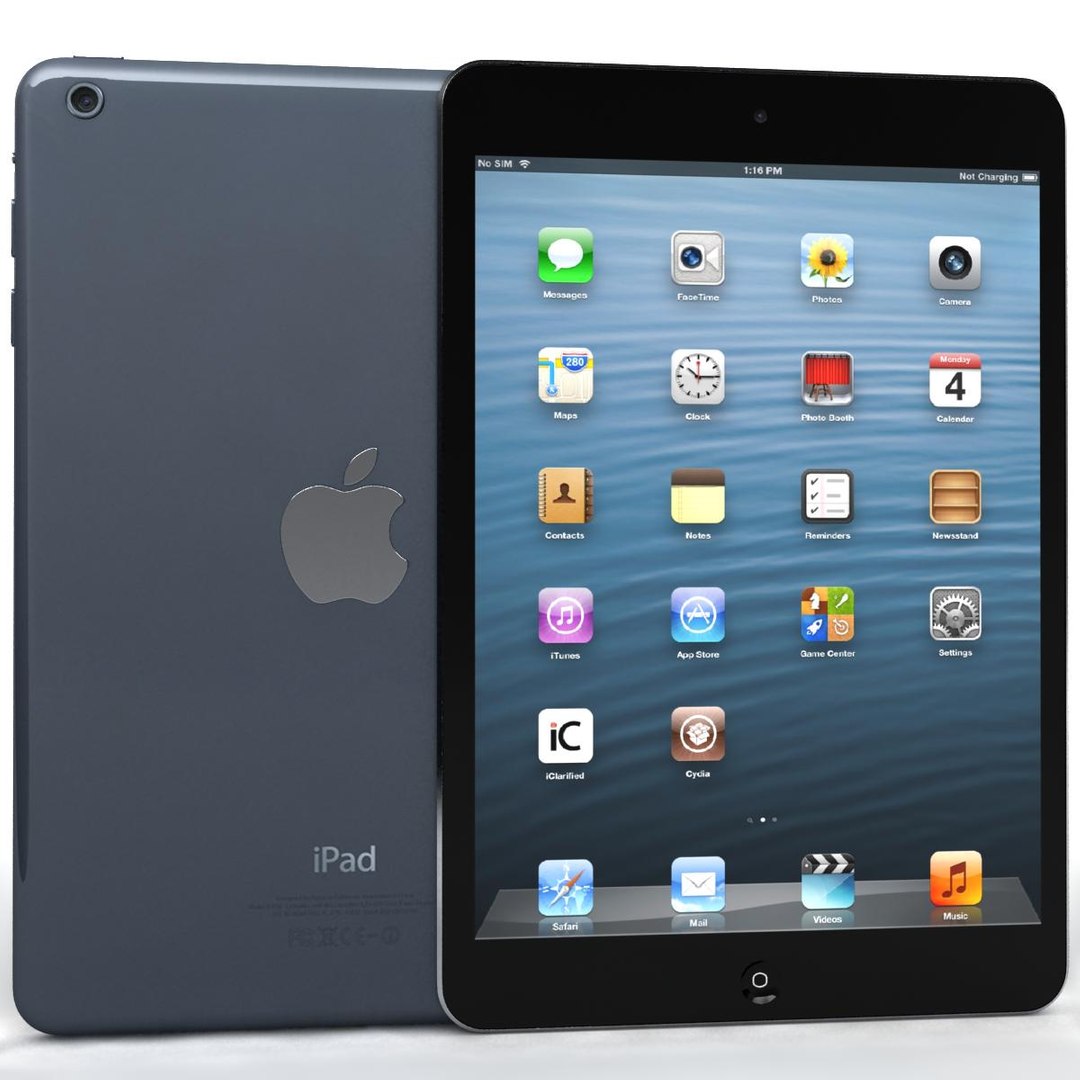 Apple Ipad Mini Blue 3d Model
