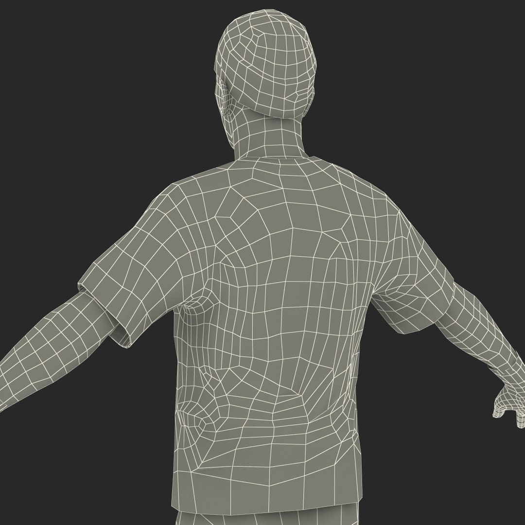 male surgeon caucasian rigged 3d model