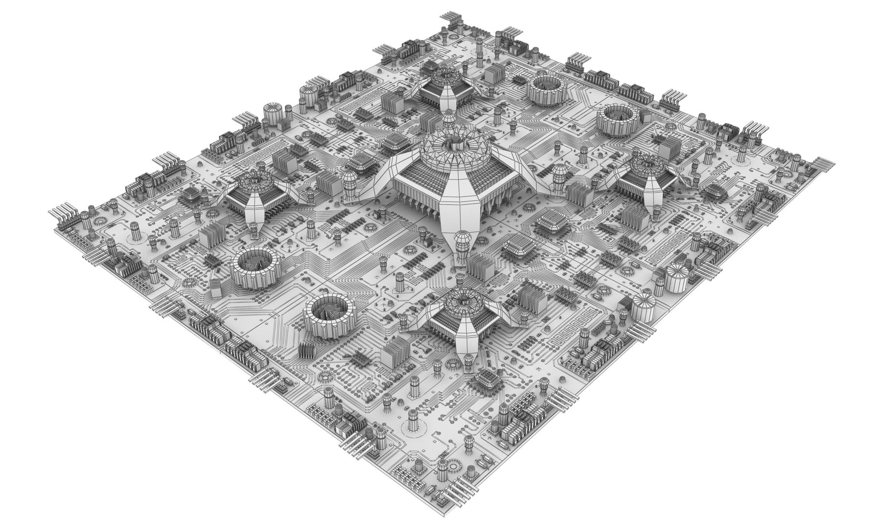3D Big Circuit Board model - TurboSquid 1756143