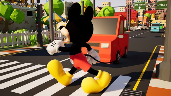 modelo 3d Personaje Disney Mickey Mouse Caminando - TurboSquid 2042623