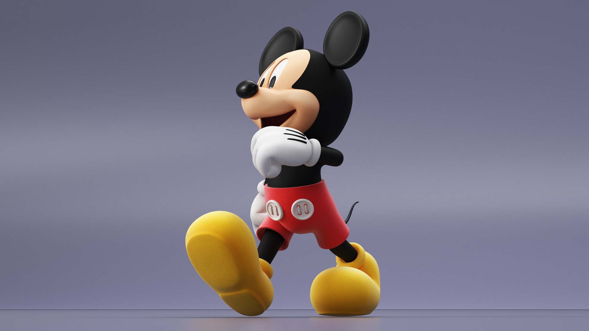 3D Disney Character Mickey Mouse Walking - TurboSquid 2042623