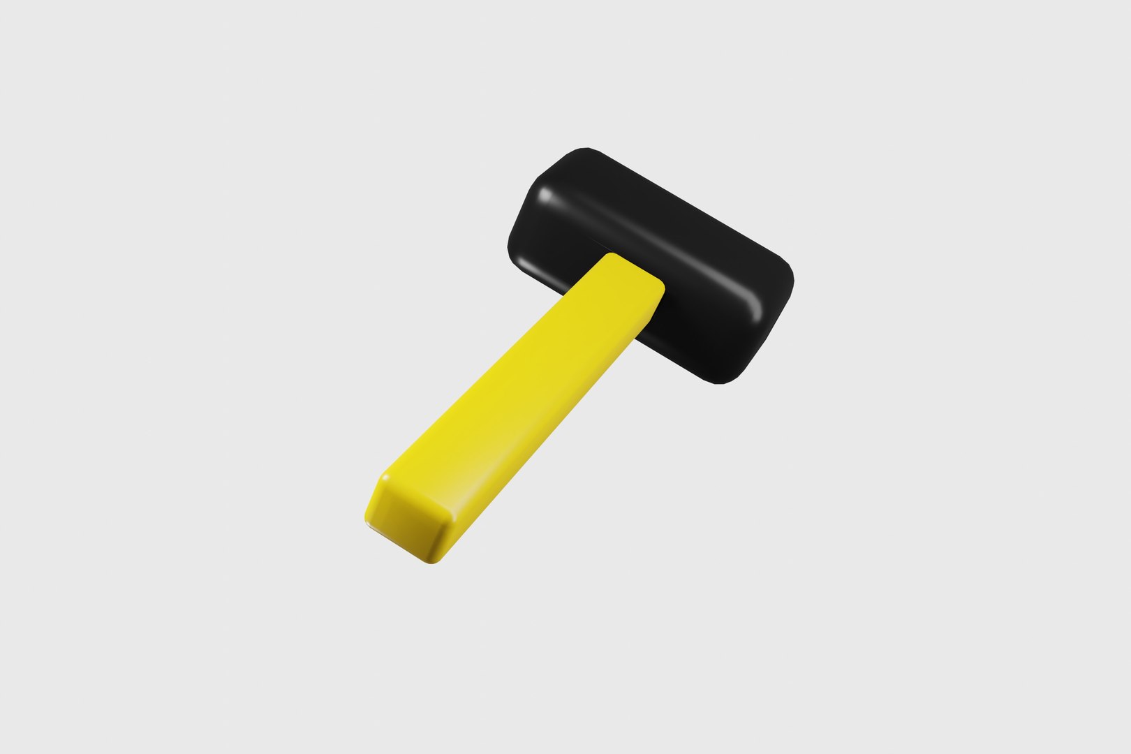 Free 3D Metal Mallet With Yellow Handle - TurboSquid 2010492