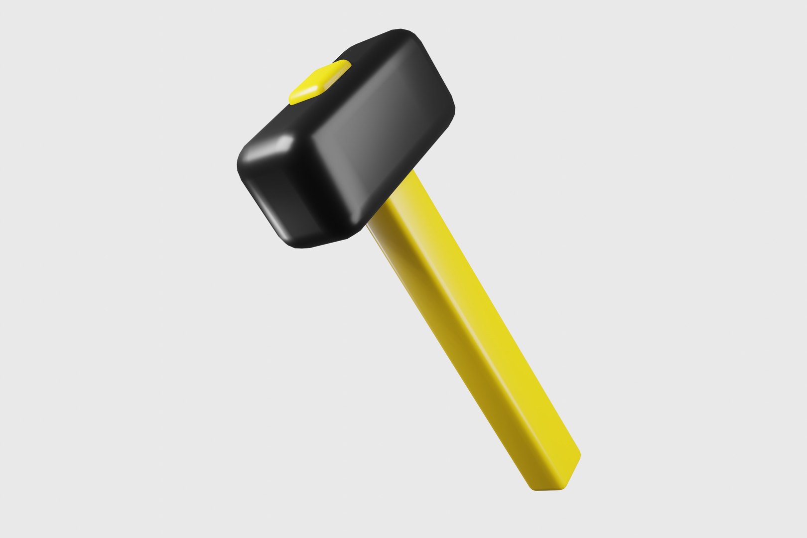 Free 3D Metal Mallet With Yellow Handle - TurboSquid 2010492