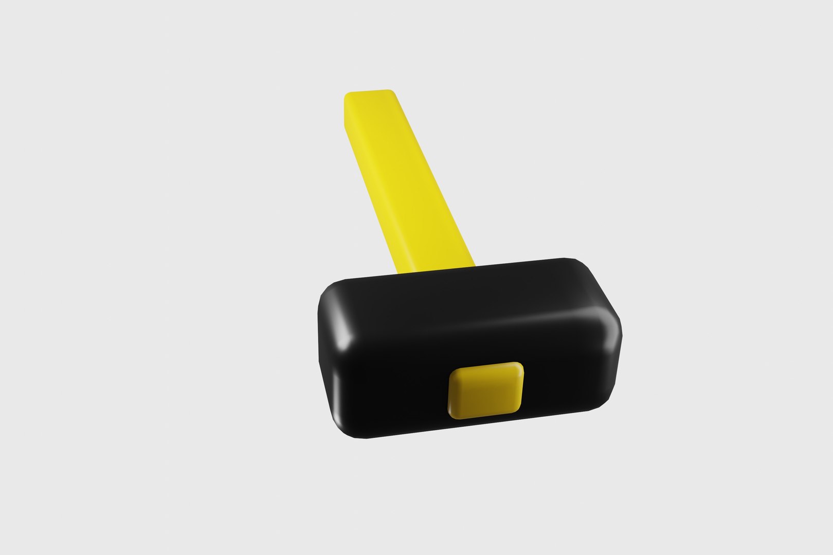Free 3D Metal Mallet With Yellow Handle - TurboSquid 2010492