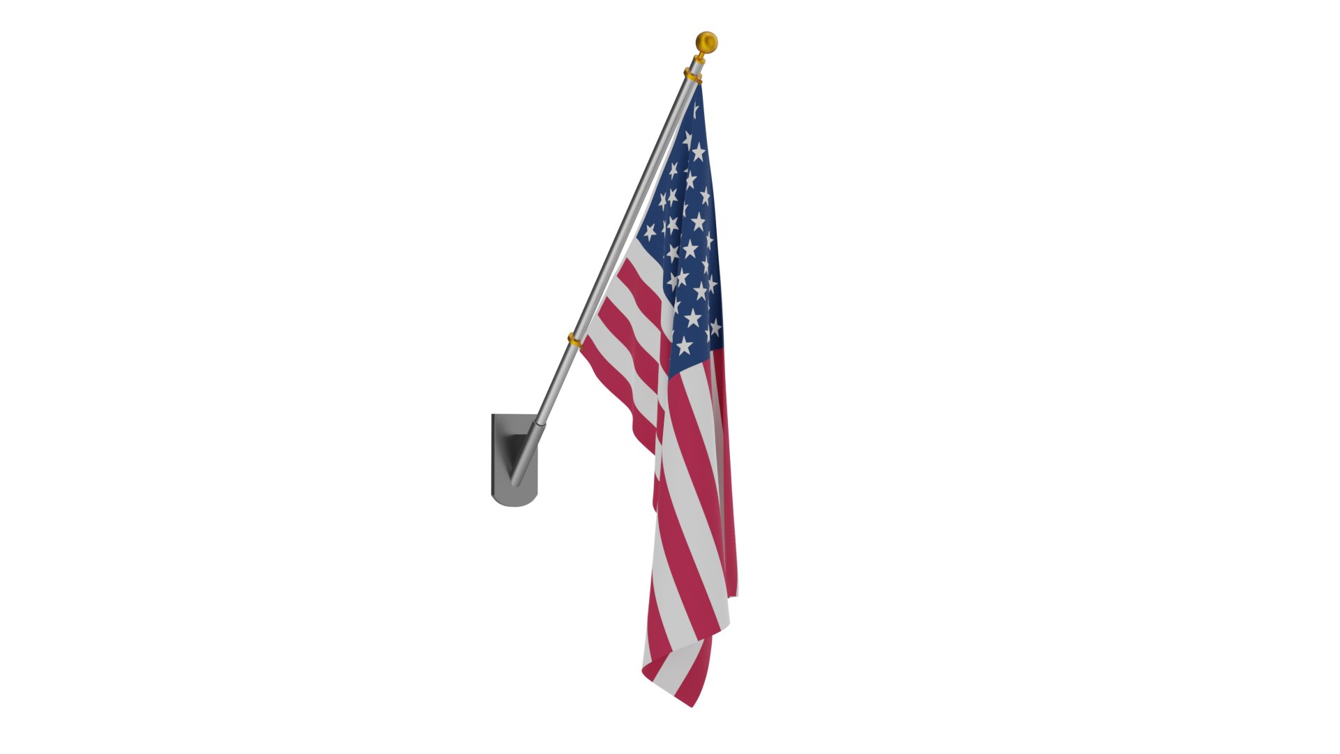 3D Wall Flag USA V2 Model - TurboSquid 2213432