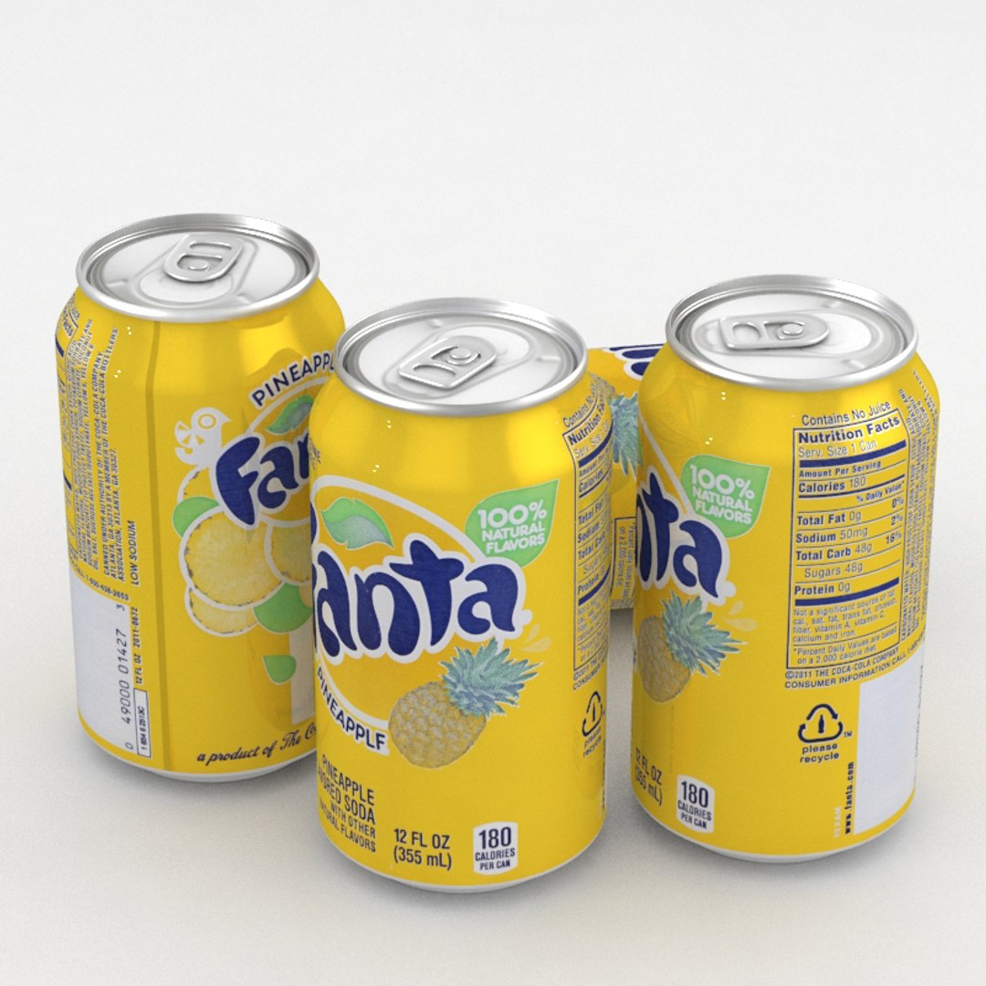 Beverage fanta pineapple 330ml 3D | 1148147 | TurboSquid