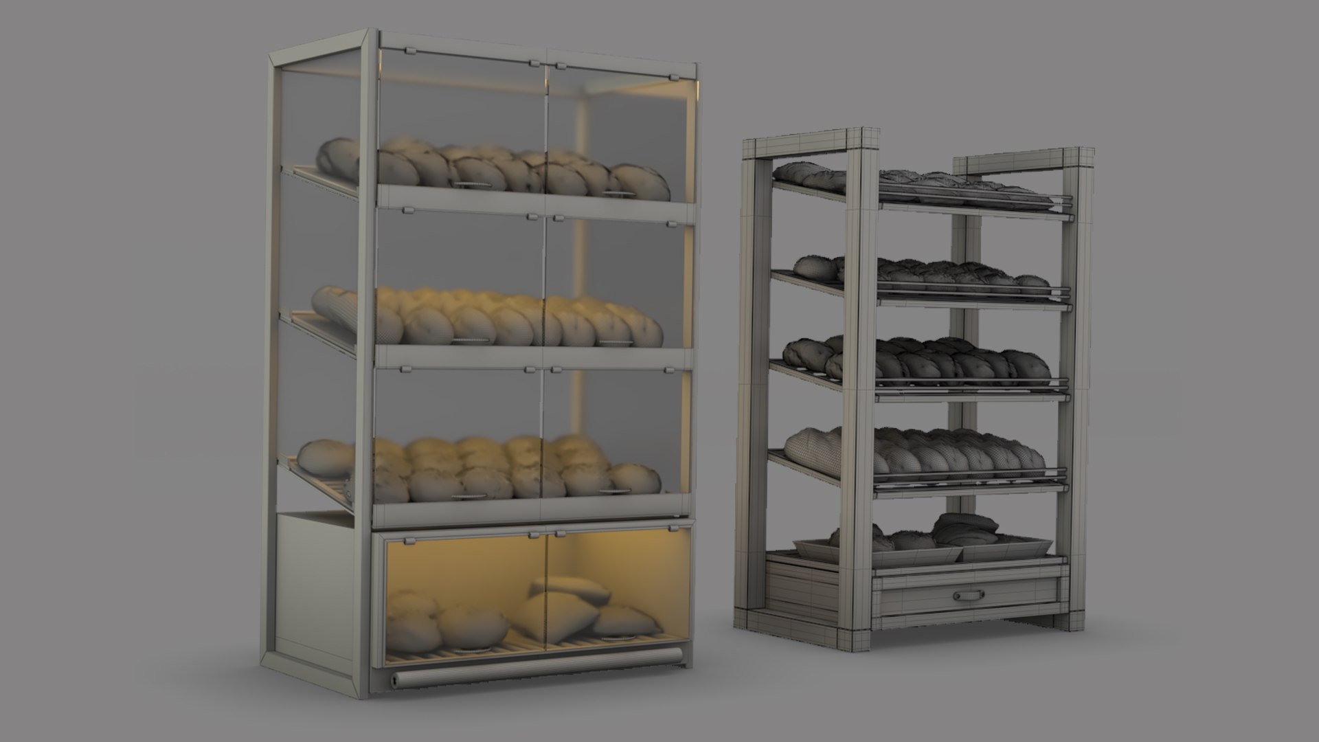 Bread racks filling model - TurboSquid 1694754