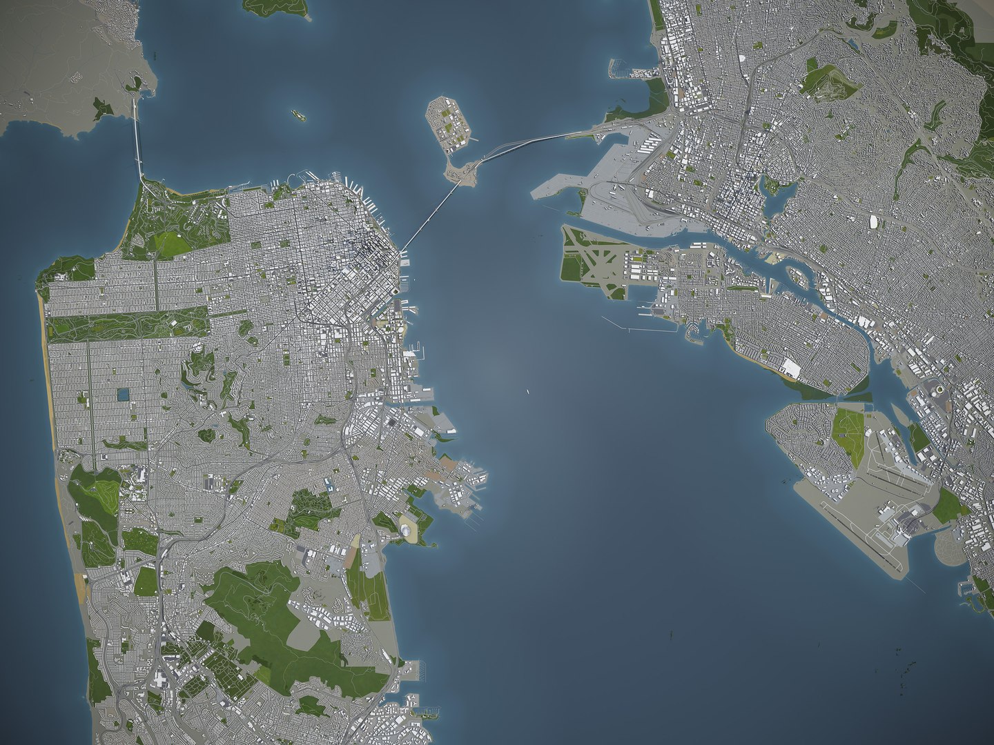 San francisco bay area 3D model - TurboSquid 1439230