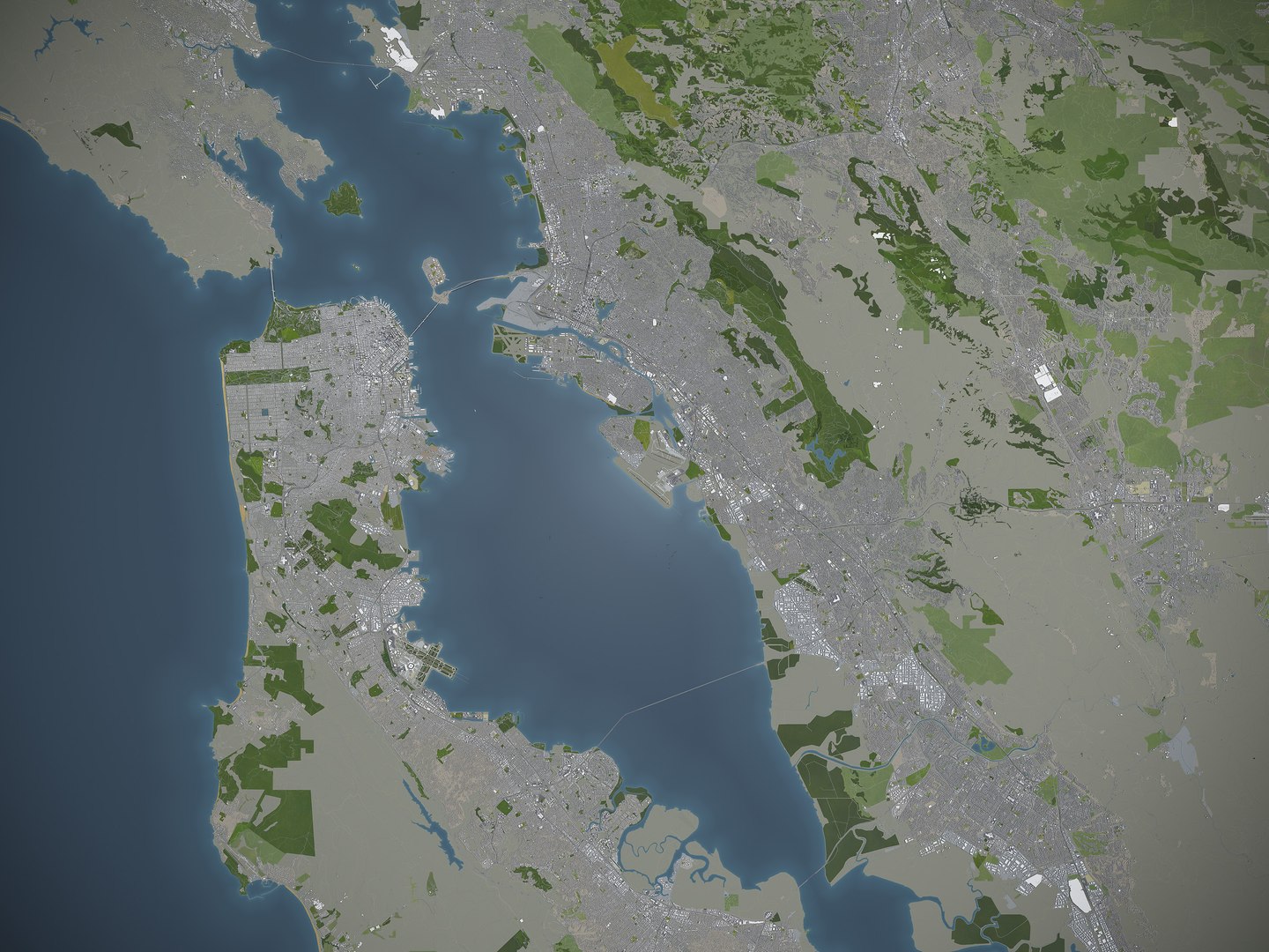 San francisco bay area 3D model - TurboSquid 1439230