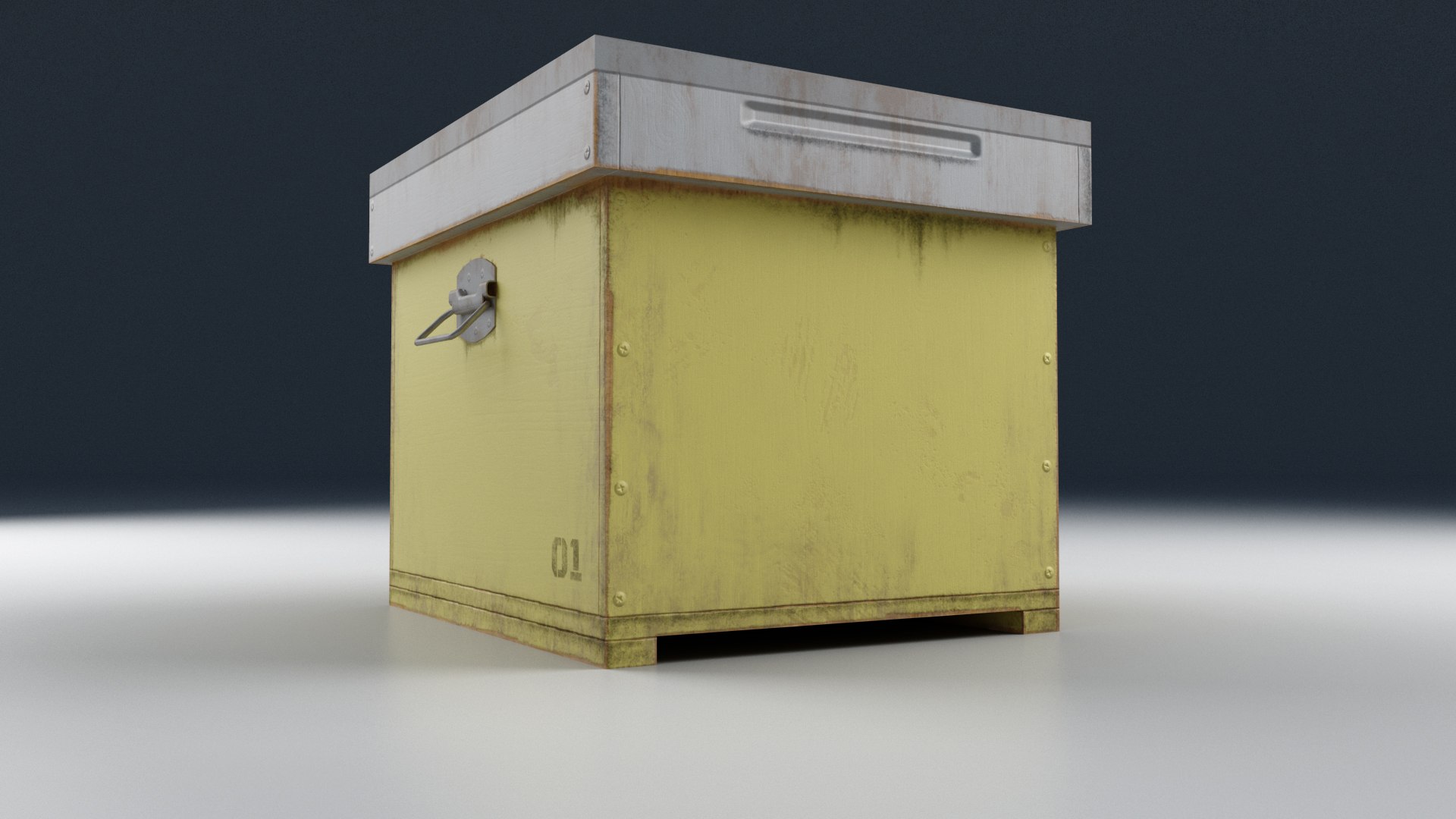 3D Old Wooden Box Yellow - TurboSquid 1604363