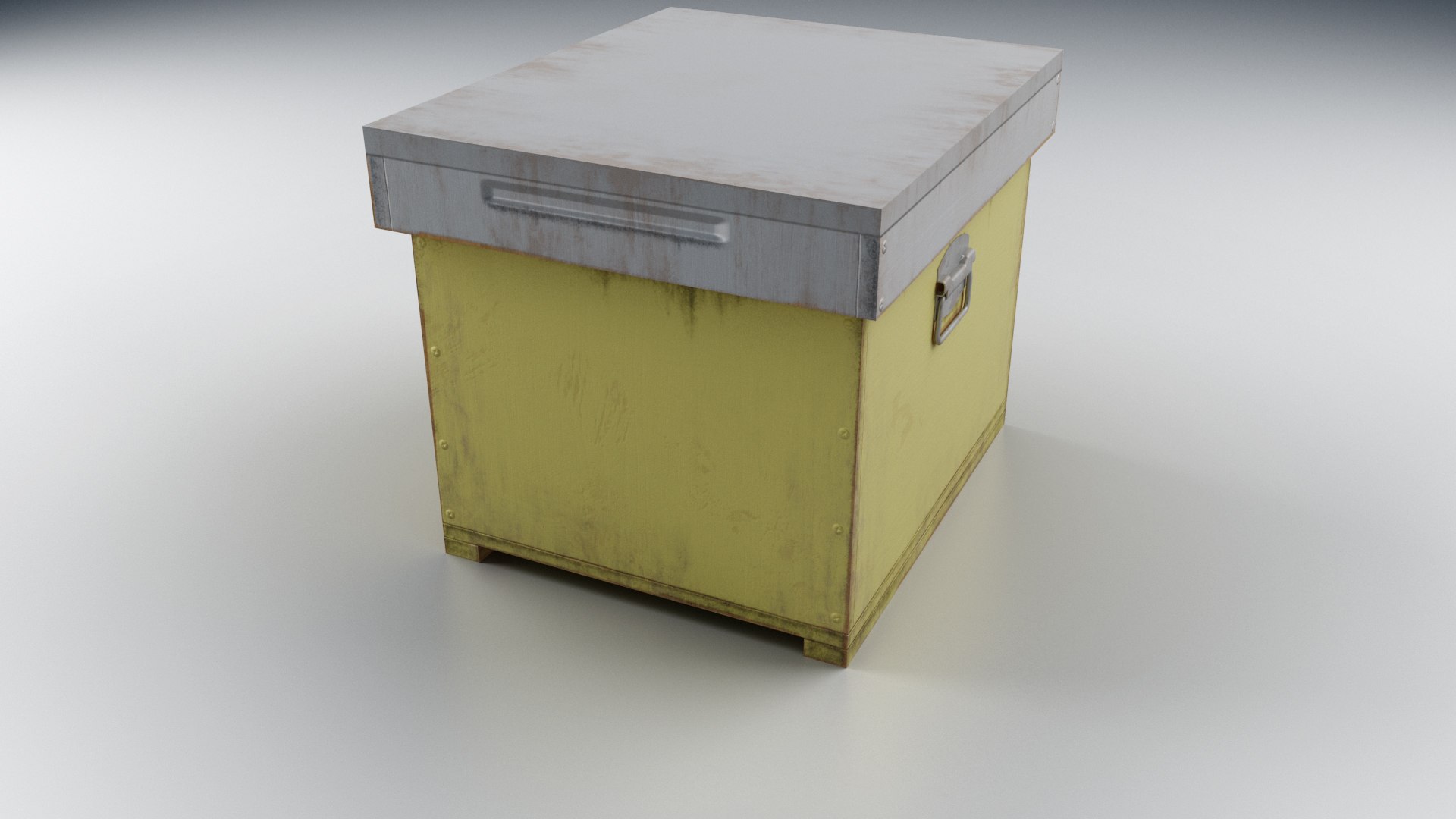 3D Old Wooden Box Yellow - TurboSquid 1604363