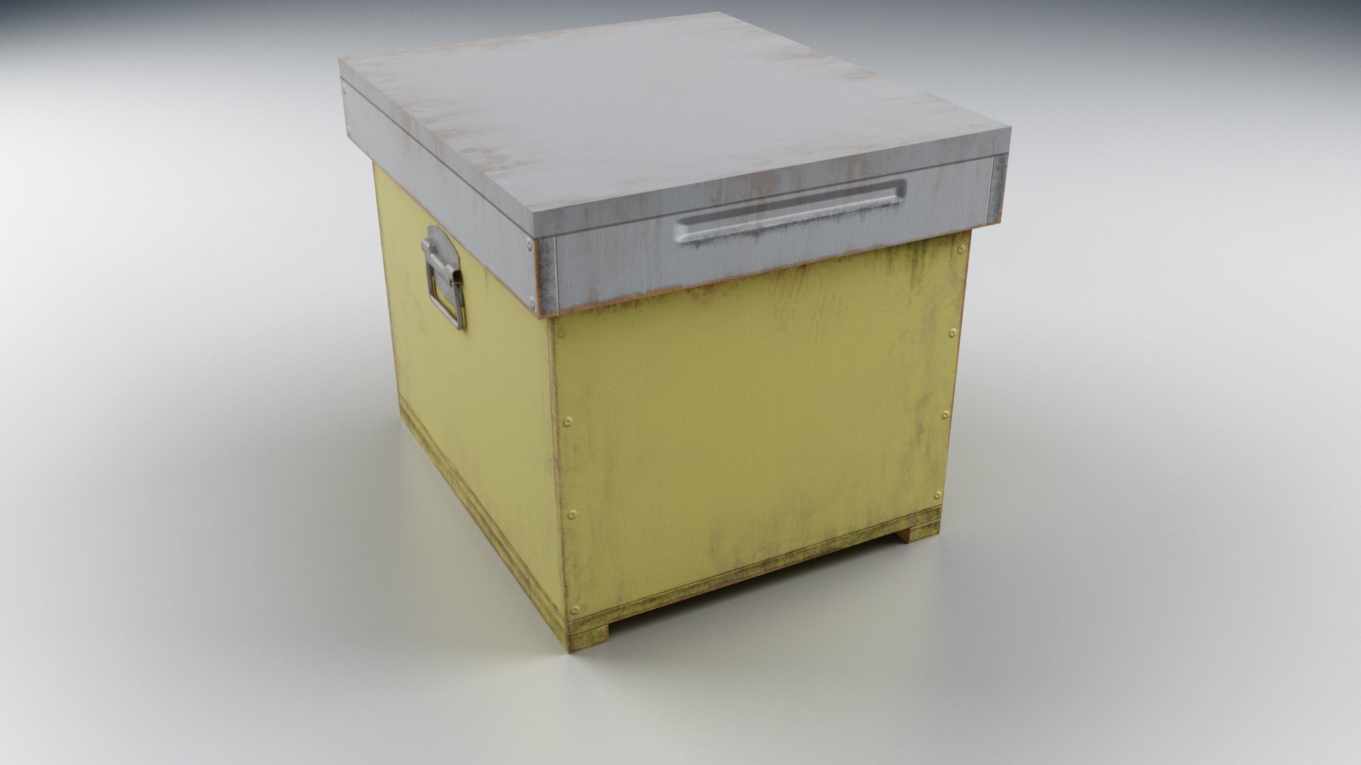 3D Old Wooden Box Yellow - TurboSquid 1604363