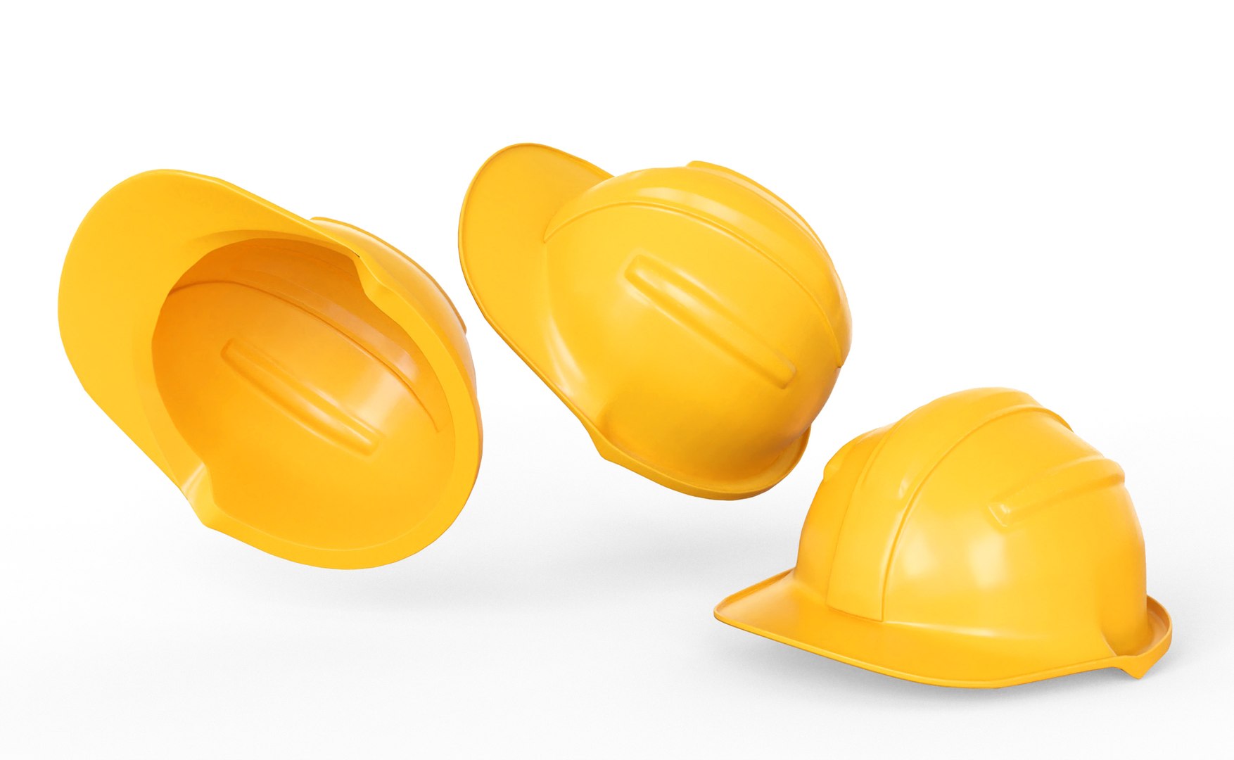 Worker Safety Helmet - Yellow Hard Hat For Construction 3D Model ...