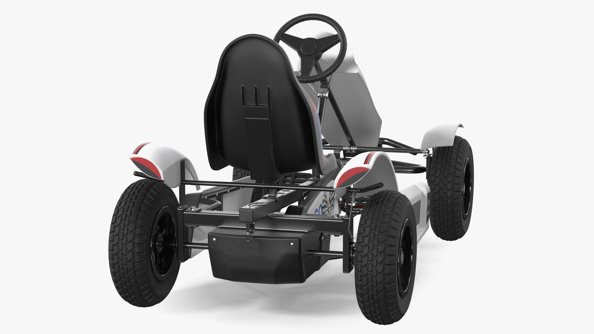 3D White Pedal Go Kart With Frame Race Rigged For Cinema 4D ...