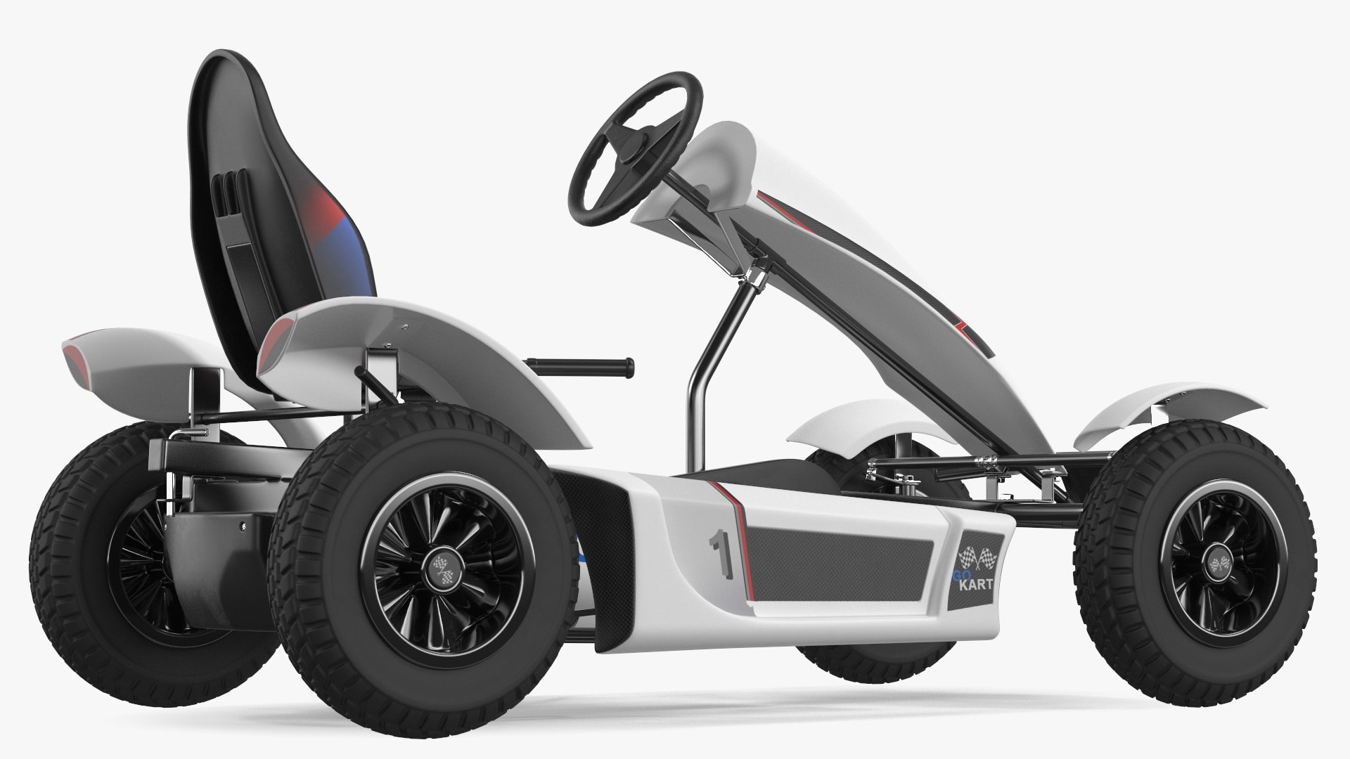 3D White Pedal Go Kart With Frame Race Rigged For Cinema 4D ...
