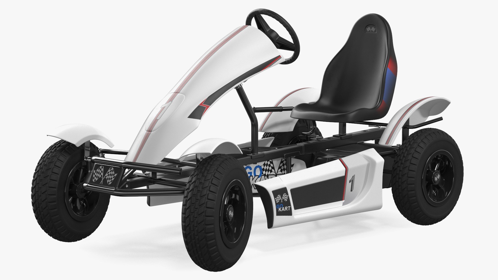 3D White Pedal Go Kart With Frame Race Rigged For Cinema 4D ...