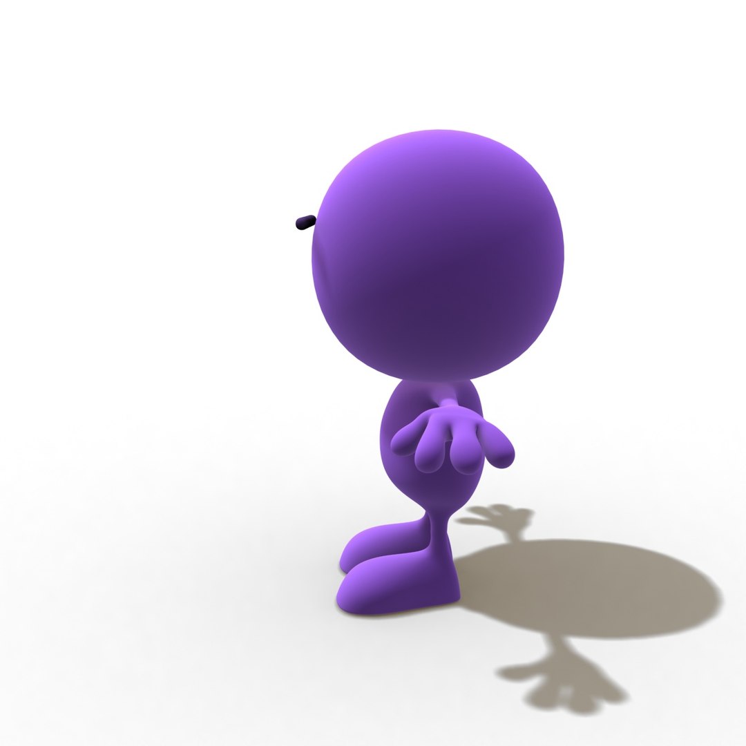 3d Model Character Purple Rigged
