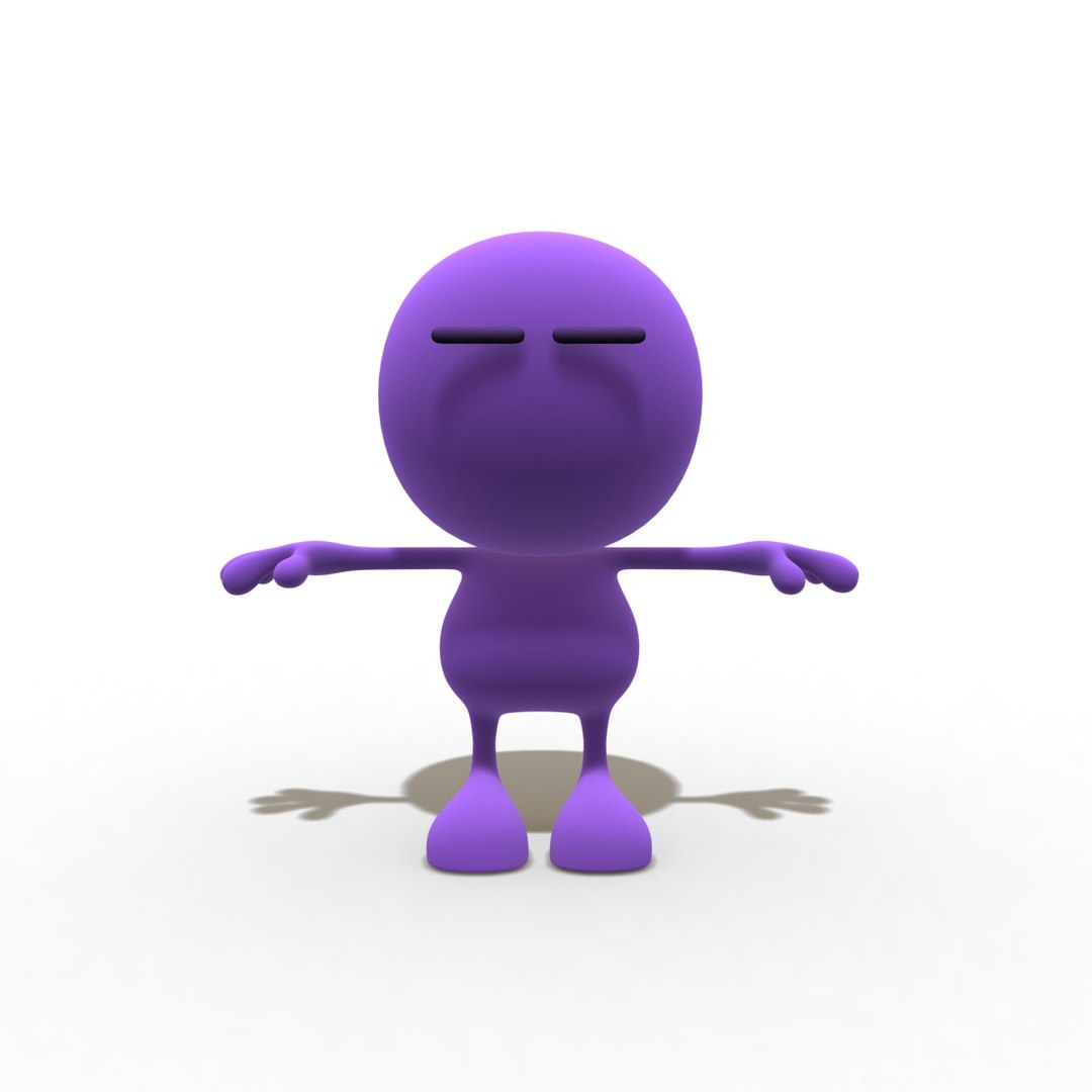 3d Model Character Purple Rigged