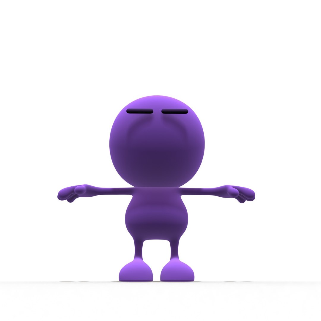 3d Model Character Purple Rigged