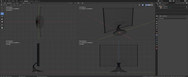 Curved monitor screen 3D model - TurboSquid 1615051