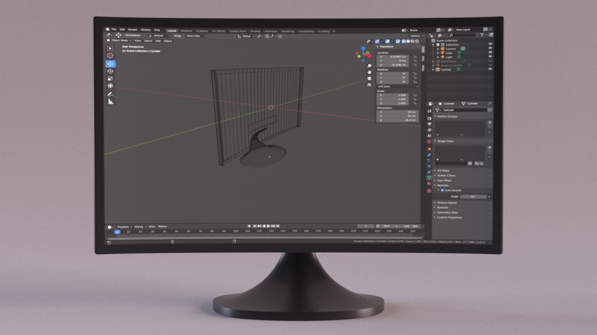 Curved Monitor Screen 3D Model - TurboSquid 1615051