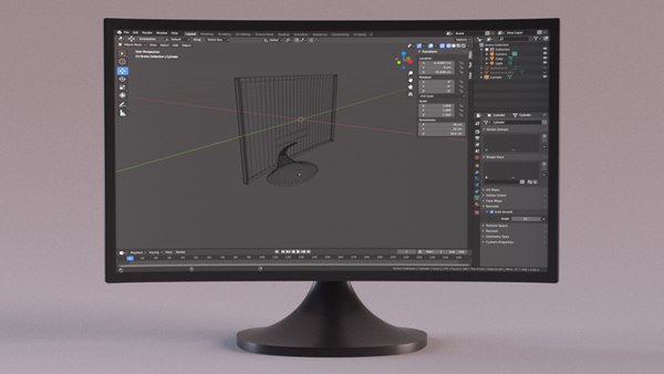 Curved monitor screen 3D model - TurboSquid 1615051