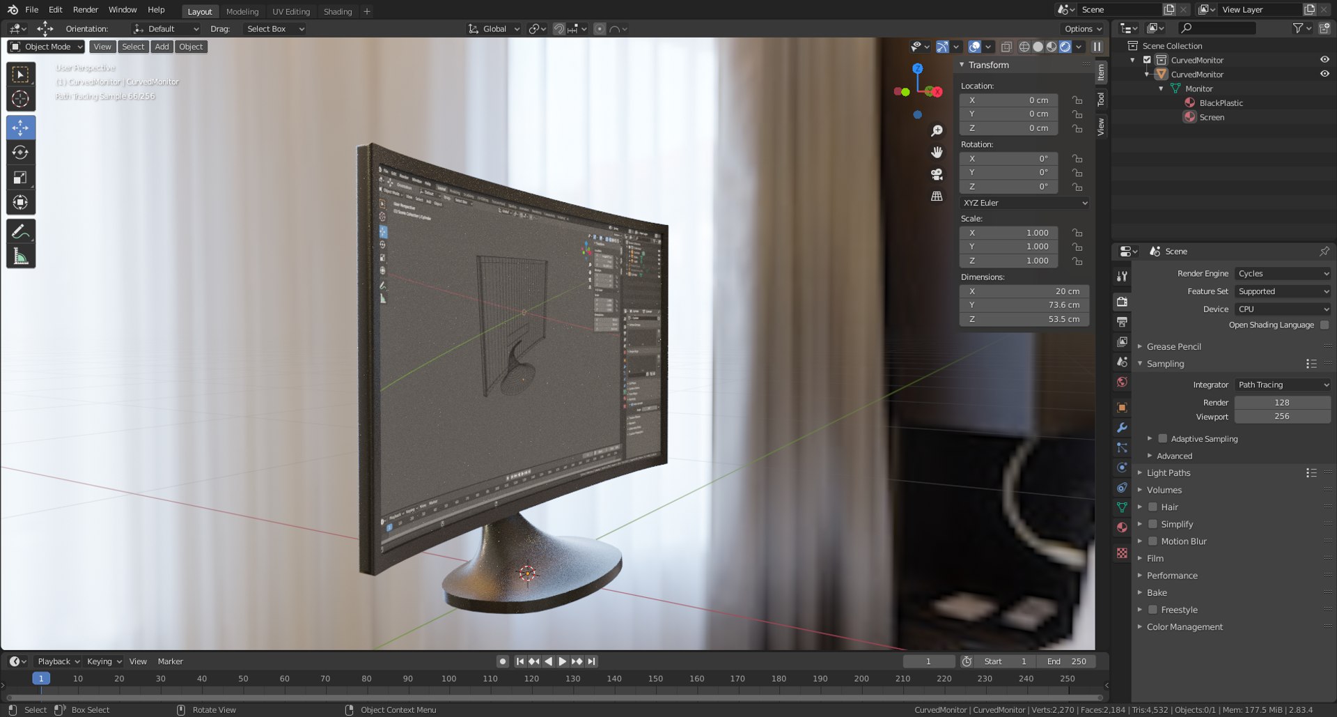 Curved Monitor Screen 3D Model - TurboSquid 1615051
