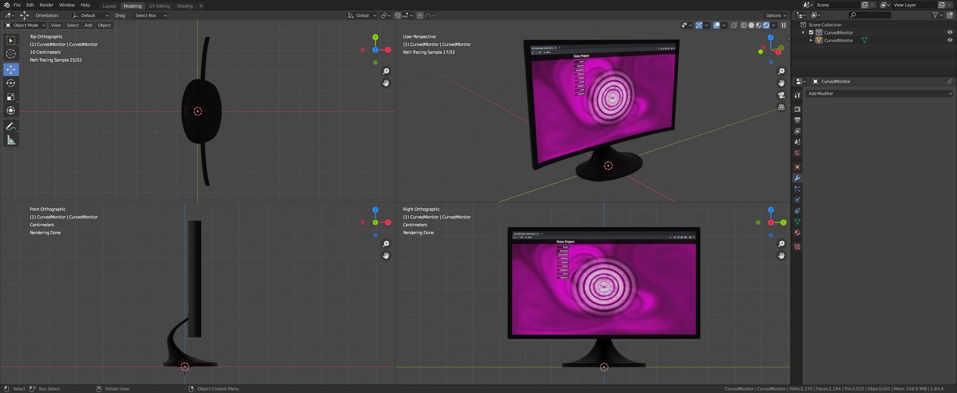 Curved Monitor Screen 3D Model - TurboSquid 1615051