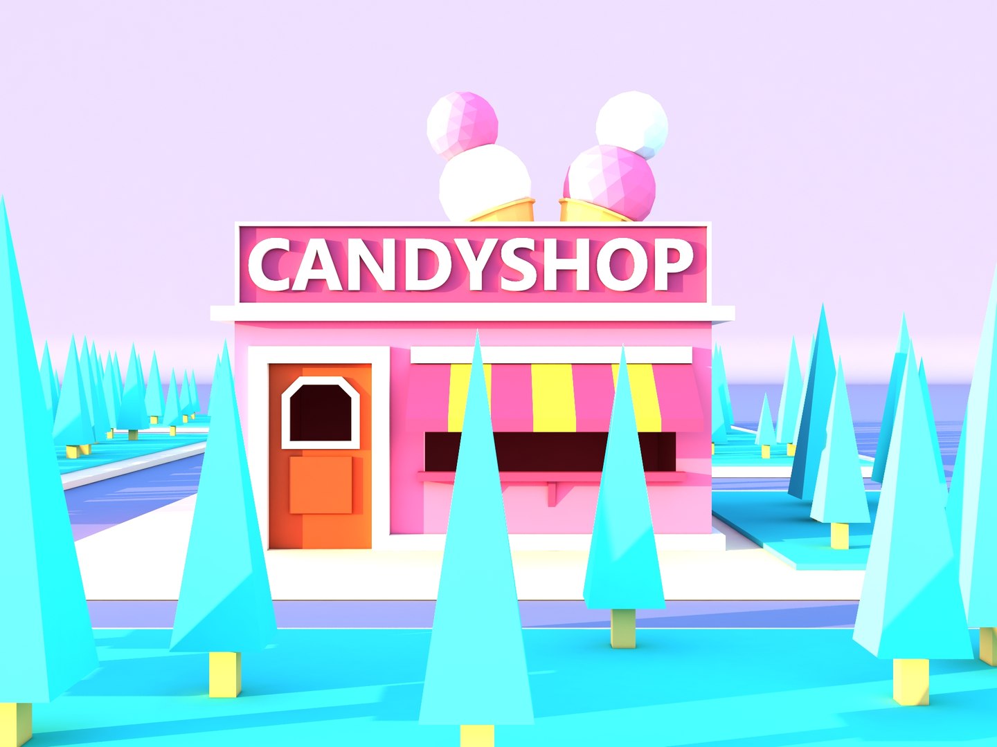 Cute Cartoon Candyshop 3D - TurboSquid 1952657
