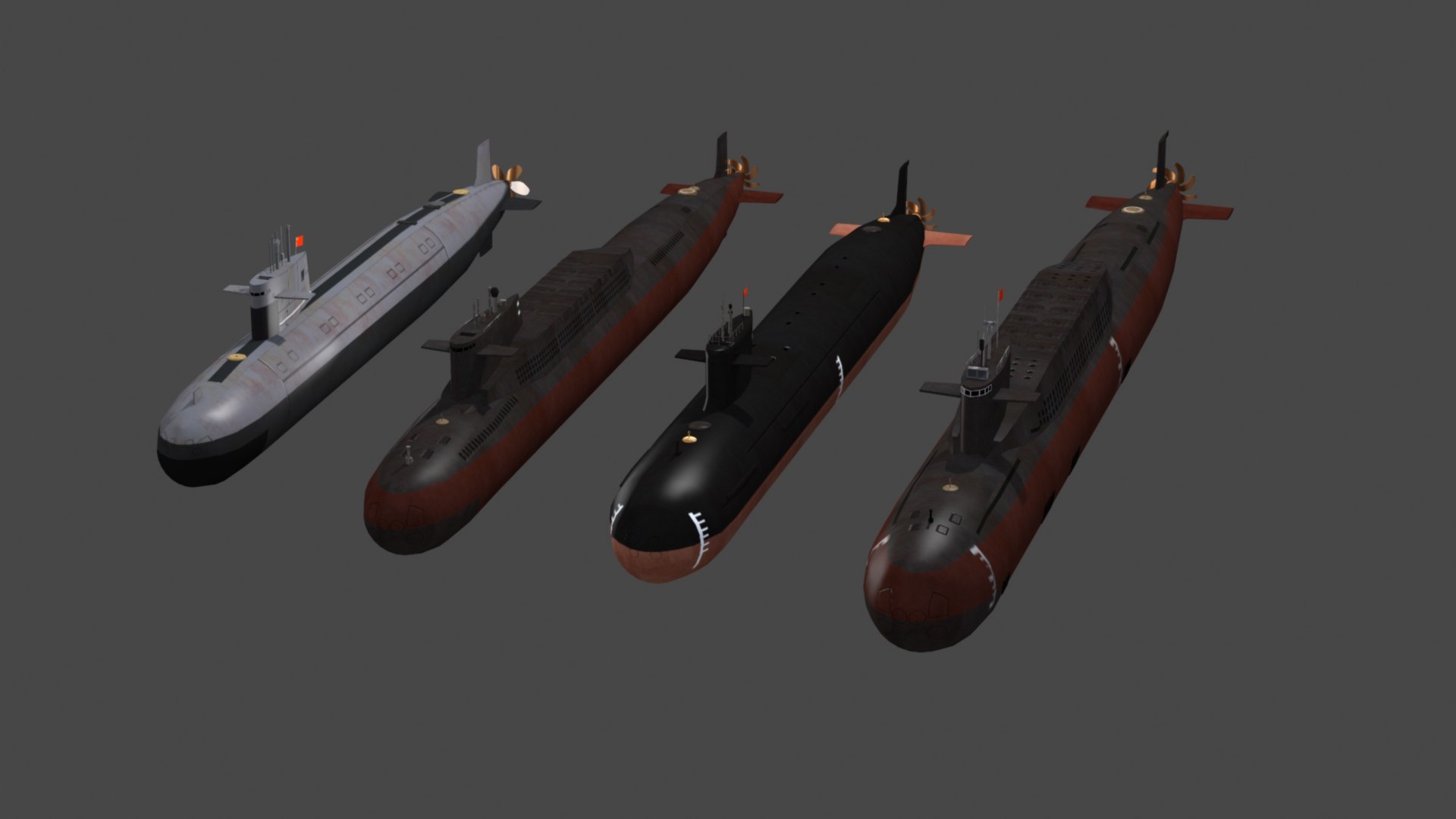 Chinese 091 092 093 094 Nuclear Submarine Collection 3D - TurboSquid ...