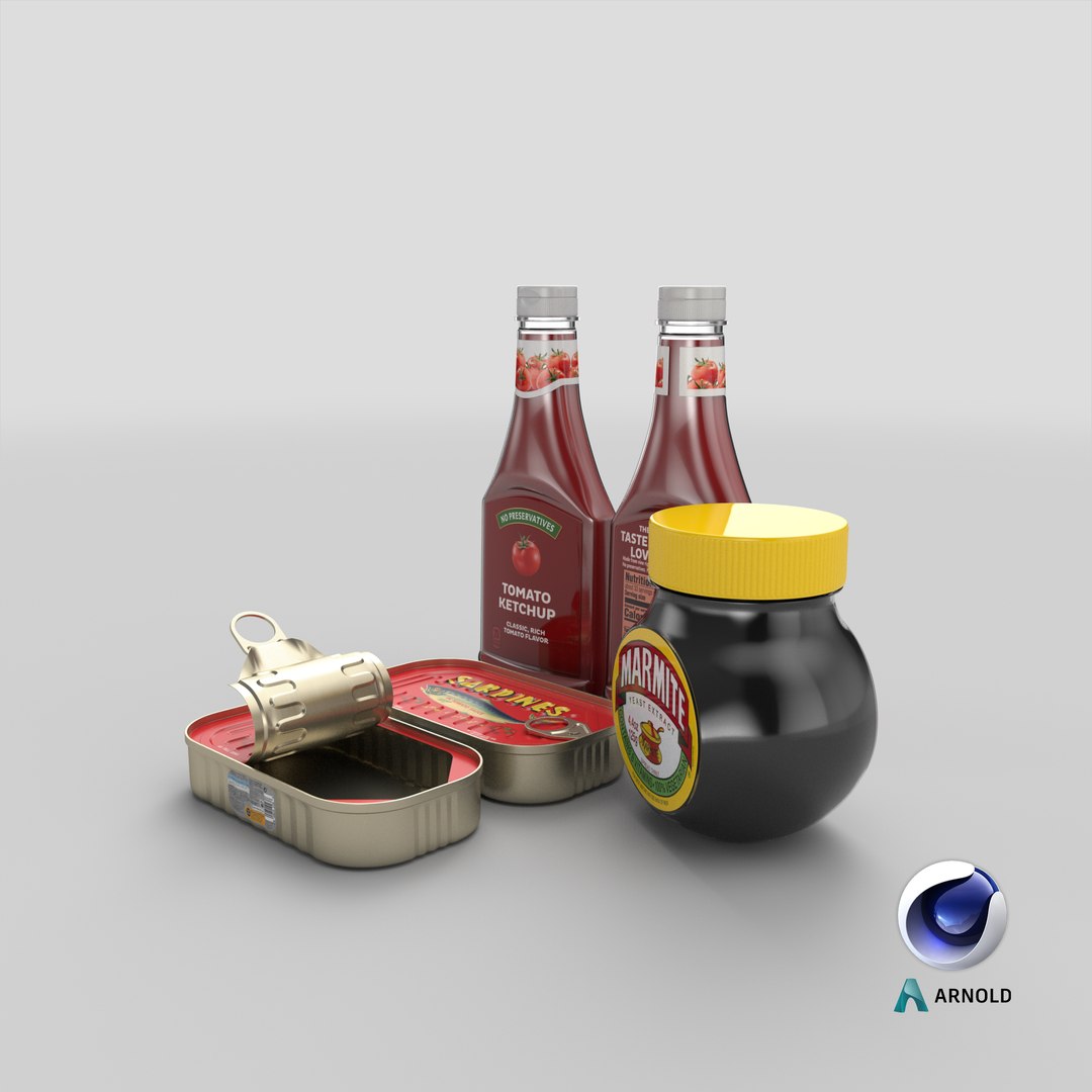 Detailed Canned Goods Collection 3D Model - TurboSquid 2056682