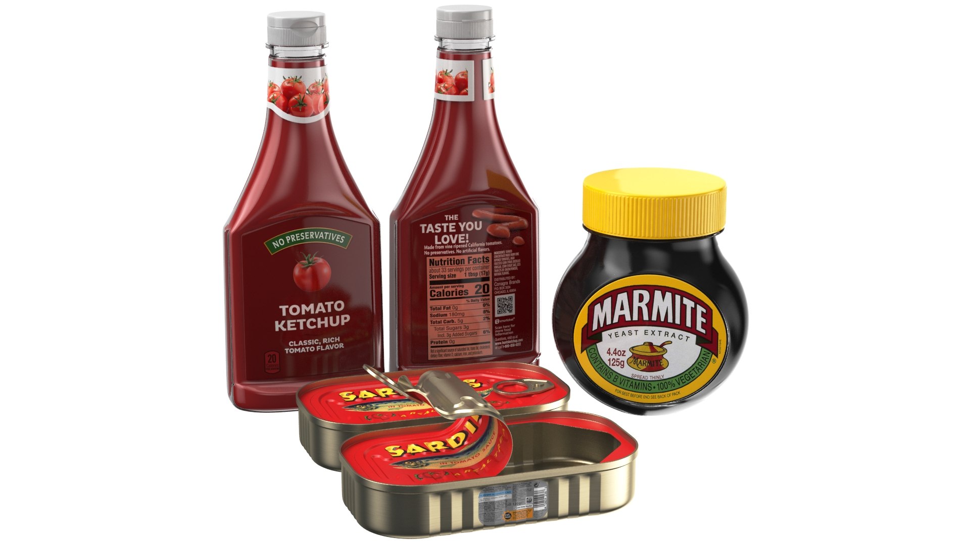 Detailed Canned Goods Collection 3D model - TurboSquid 2056682