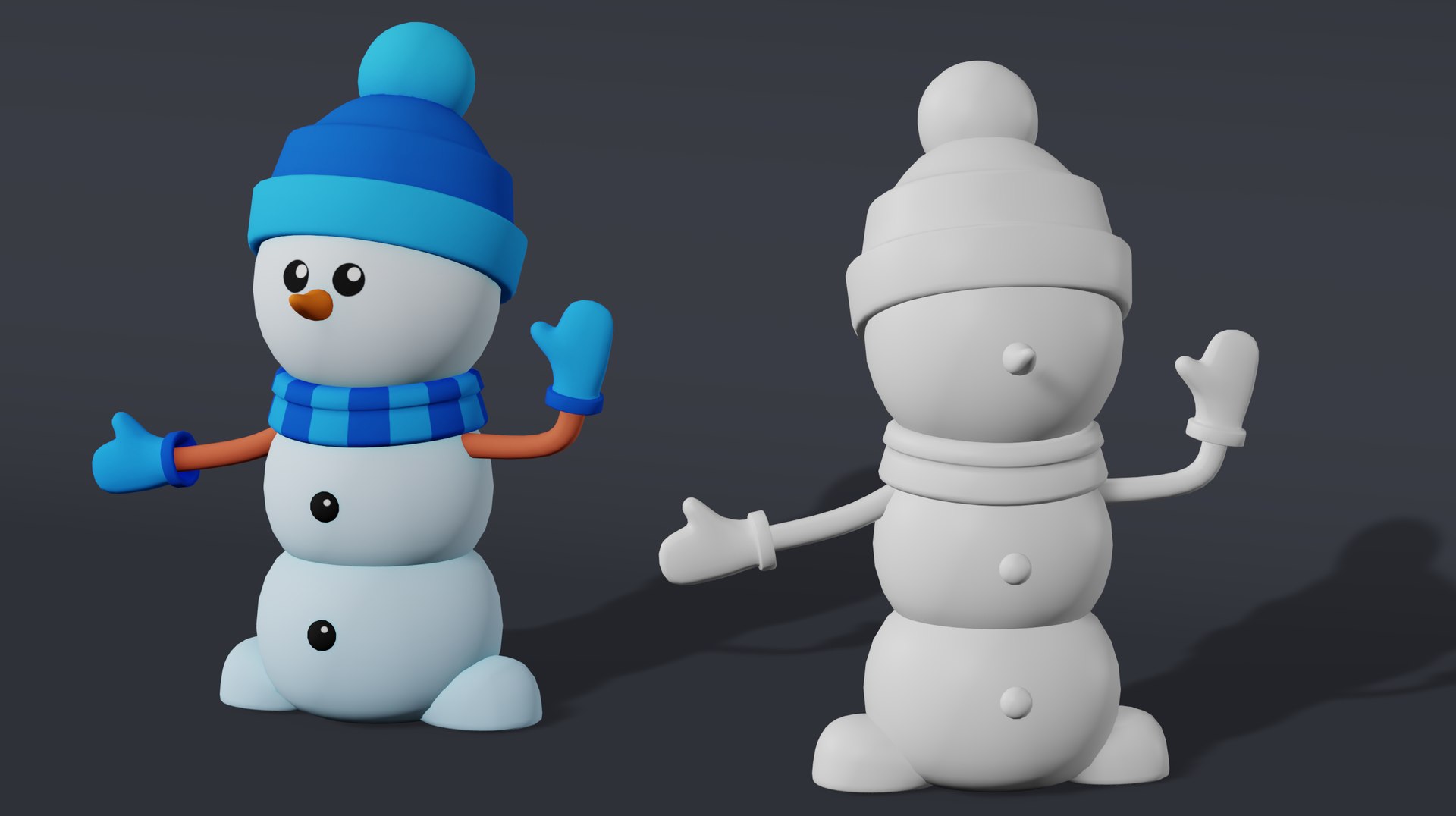 3D Snowman Cartoon - TurboSquid 2158336
