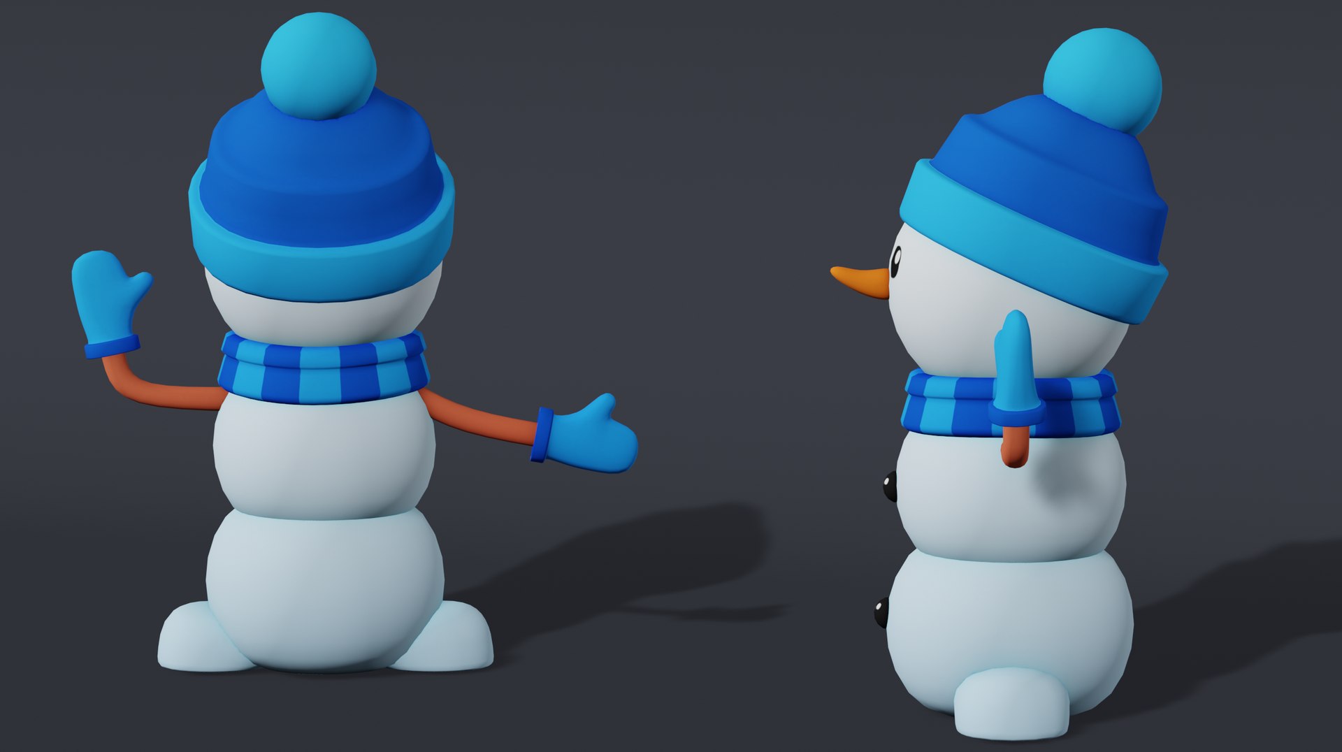 3D Snowman Cartoon - TurboSquid 2158336