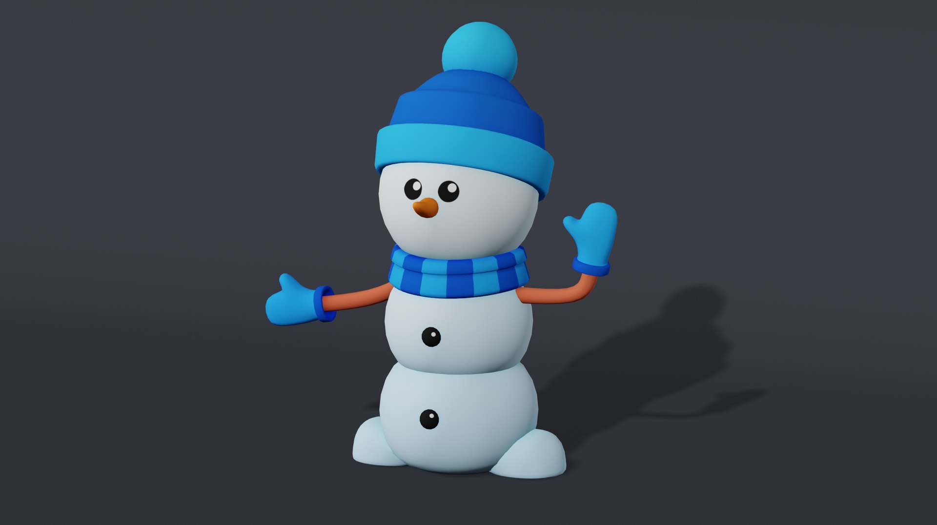 3D Snowman Cartoon - TurboSquid 2158336