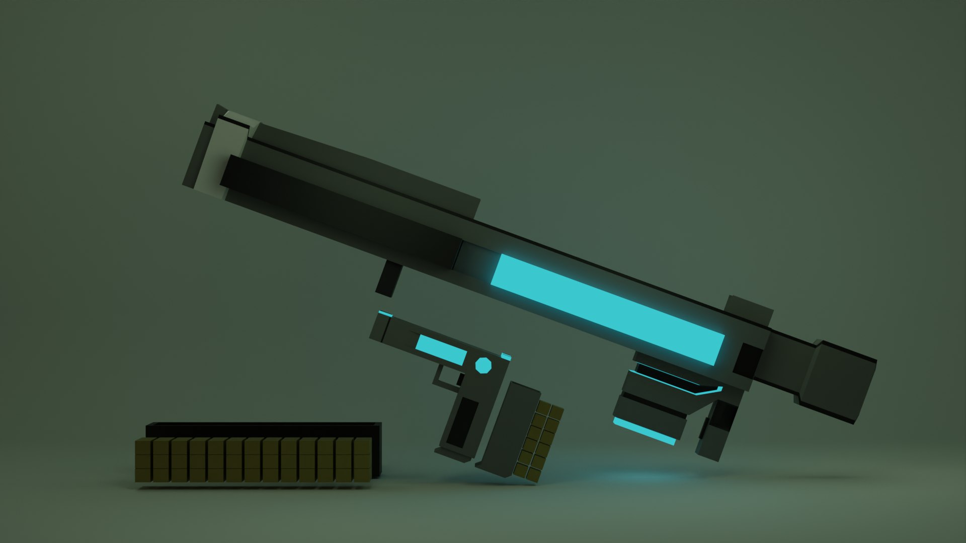 3D Low Poly Futuristic Weapon - TurboSquid 2196707