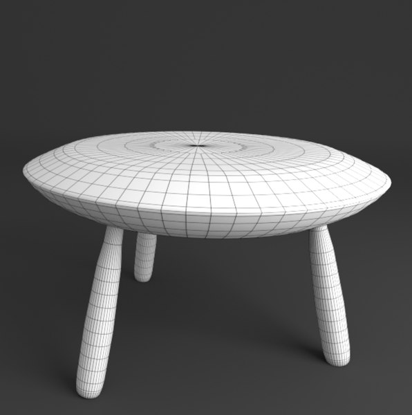 3d small wooden table