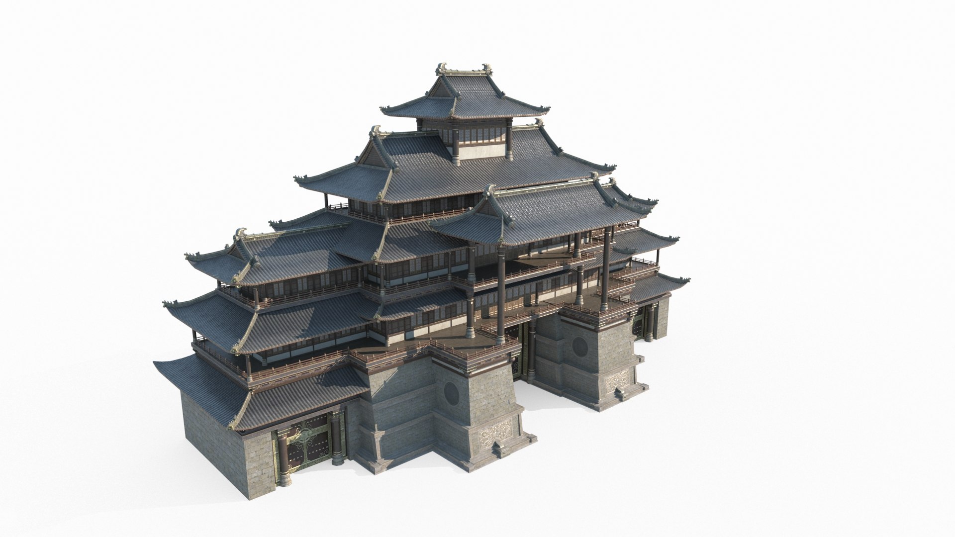 3D Ancient Asian Architecture Super Large Palace - TurboSquid 2082648