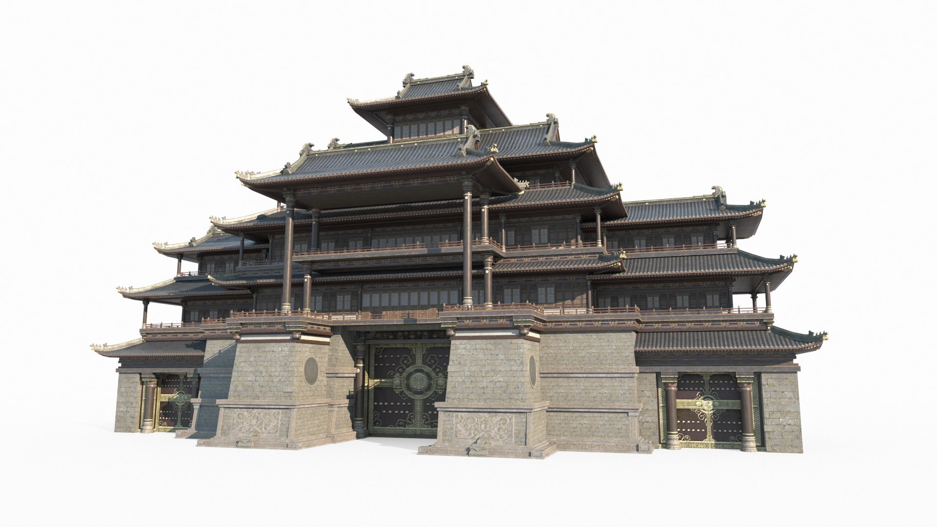 3D Ancient Asian Architecture Super Large Palace - TurboSquid 2082648
