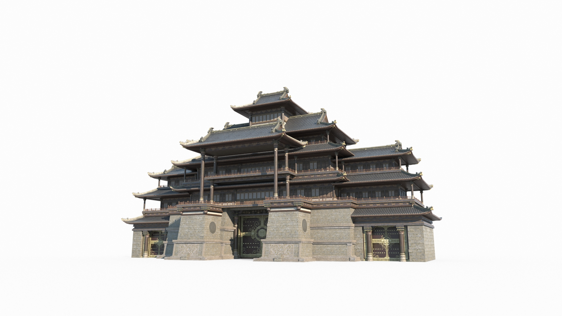 3D Ancient Asian Architecture Super Large Palace - TurboSquid 2082648