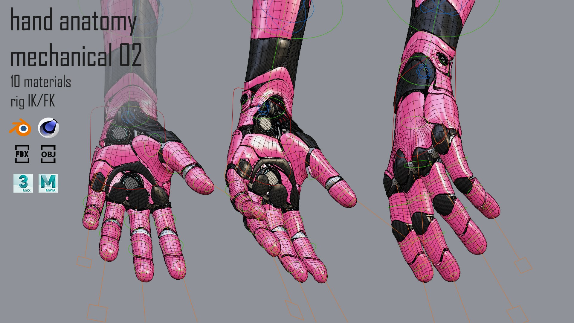 3D Robotic hand anatomy 02 model - TurboSquid 1827933