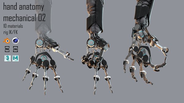 3D Robotic hand anatomy 02 model - TurboSquid 1827933