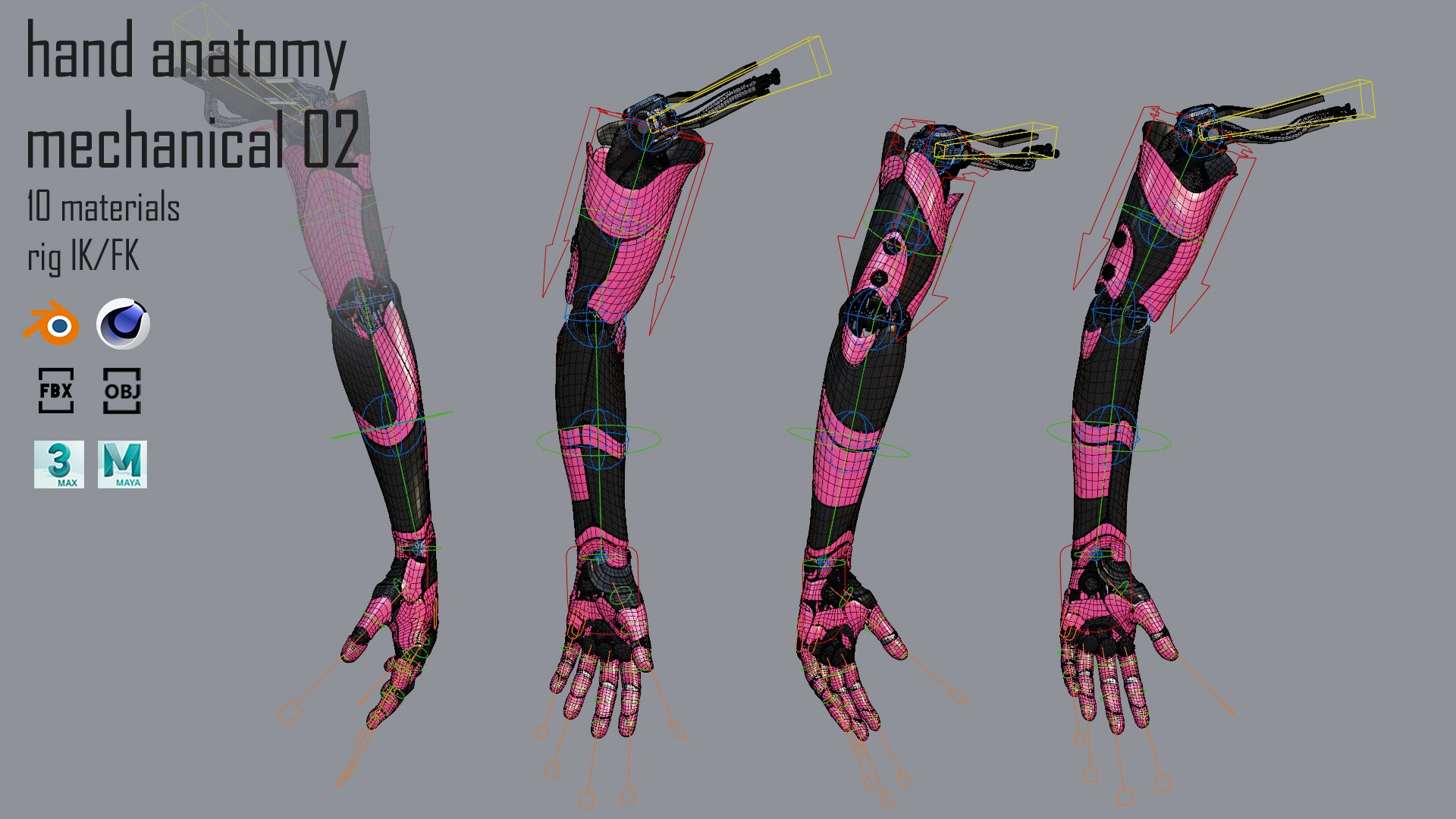 3D Robotic hand anatomy 02 model - TurboSquid 1827933