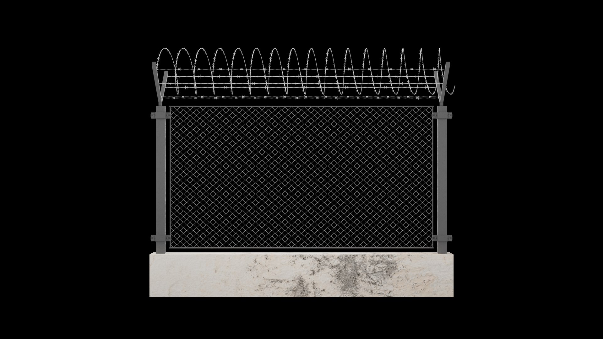3D Model New High Security Razor Barbed Wire Fence - TurboSquid 2277227