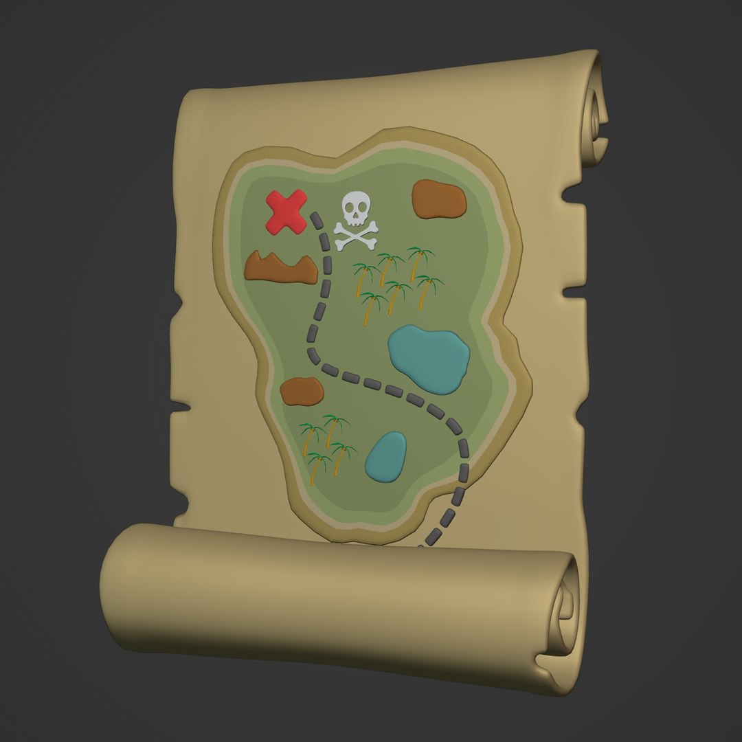 3D Model Treasure Map - TurboSquid 2095695